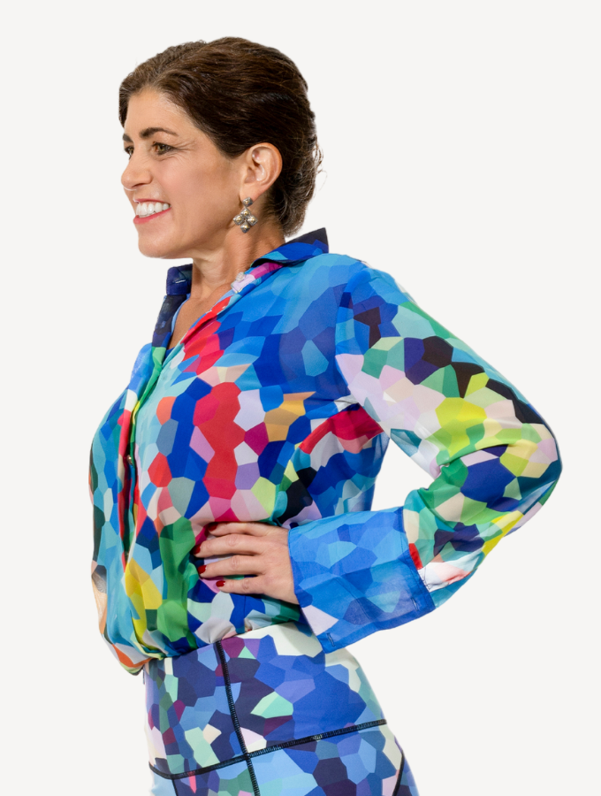 Buy Blue Confetti Women's Blouse | Dena Lyons